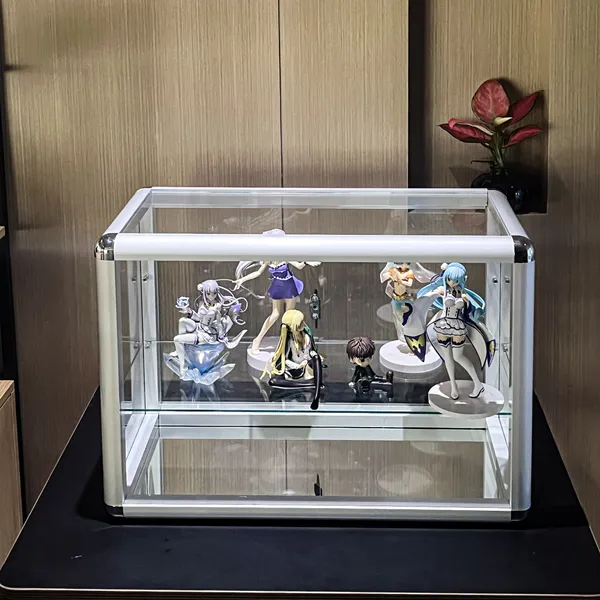 Dropship Tempered Glass Counter Top Display Showcase With Sliding Glass ...